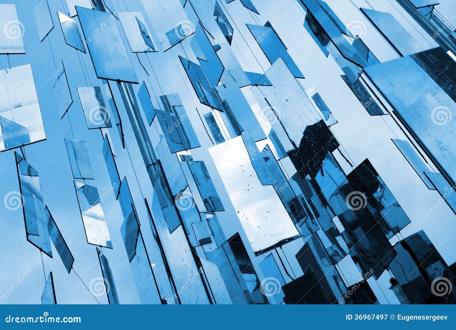Abstract Blue Mirrors Background Stock Image - Image of lights ...