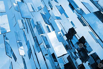 Abstract Blue Mirrors Background Stock Image - Image of lights ...