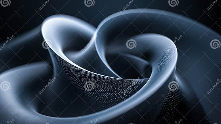 Abstract Blue Mobius Strip with Textured Surface in a Minimalistic ...