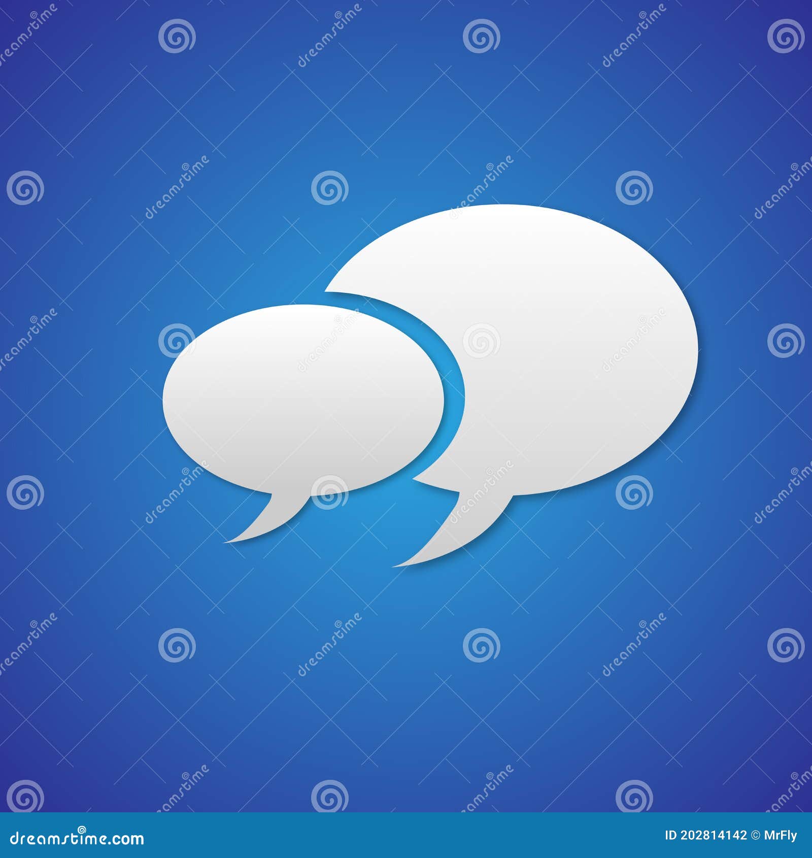 Abstract Blue, Modern Speech Cloud, Box, Vector Illustration Stock ...