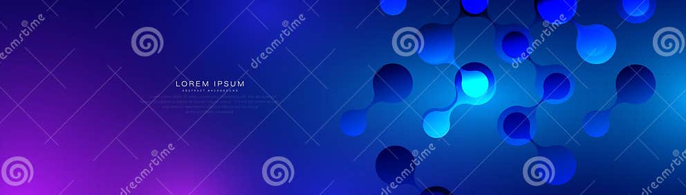 Abstract Blue Molecule or Atom Background. Abstract Molecule Structure ...