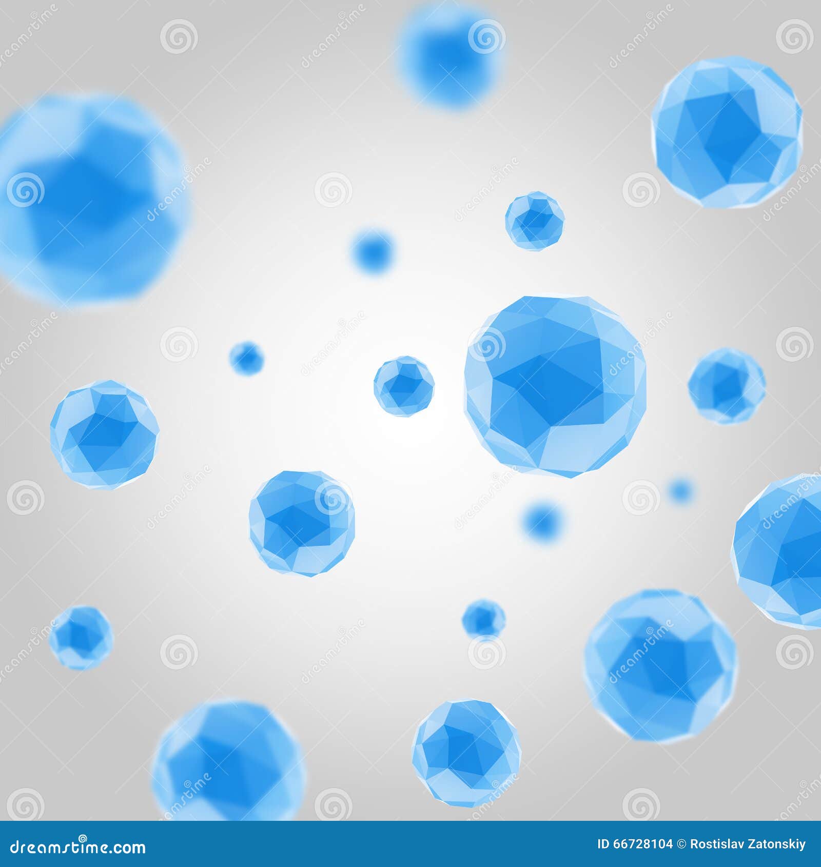Abstract Blue Molecules, Atoms Polygon. Stock Illustration ...