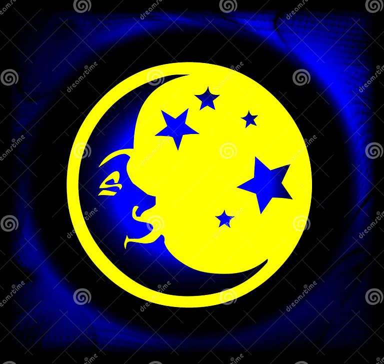 Abstract blue moon stock illustration. Illustration of paper - 6461932