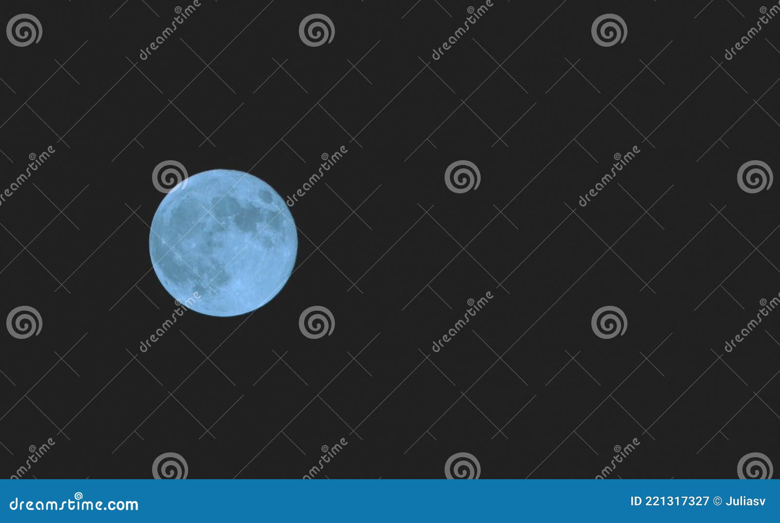 Abstract Blue Moon on Black Sky Stock Image - Image of natural ...
