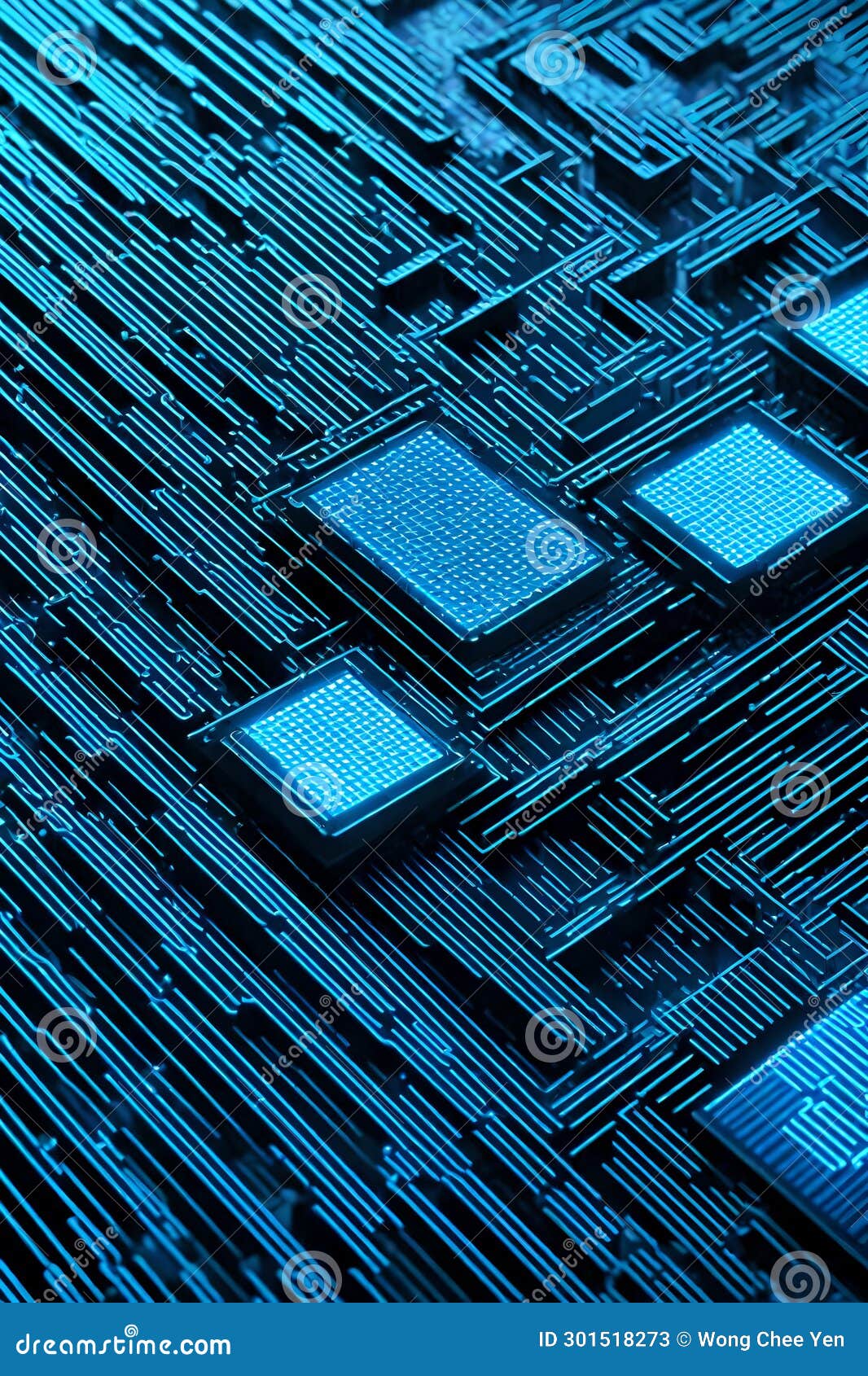 Abstract Blue Motherboard PCB Trace Lines Pattern Design Wallpaper ...