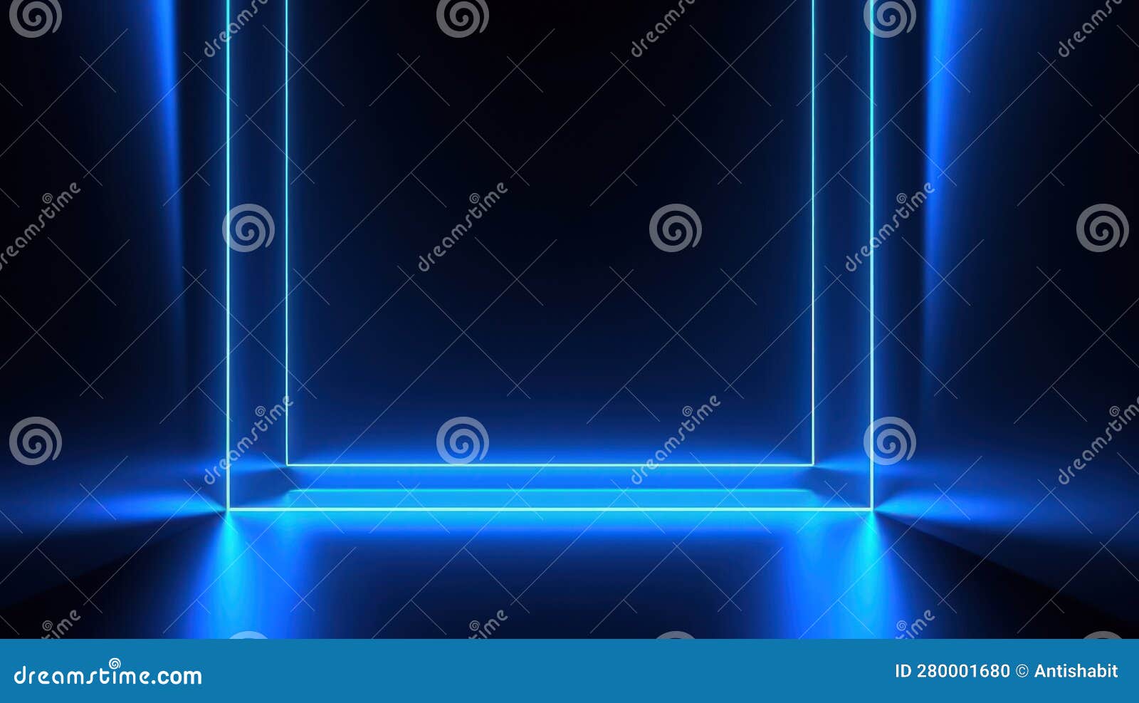 Abstract Blue Neon Background Stock Illustration - Illustration of ...