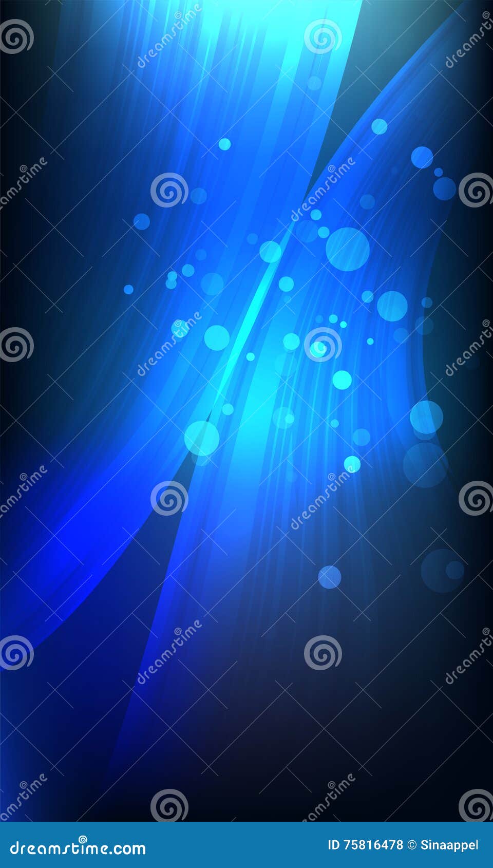 Abstract Blue Neon on Black, Tech Background Stock Vector ...