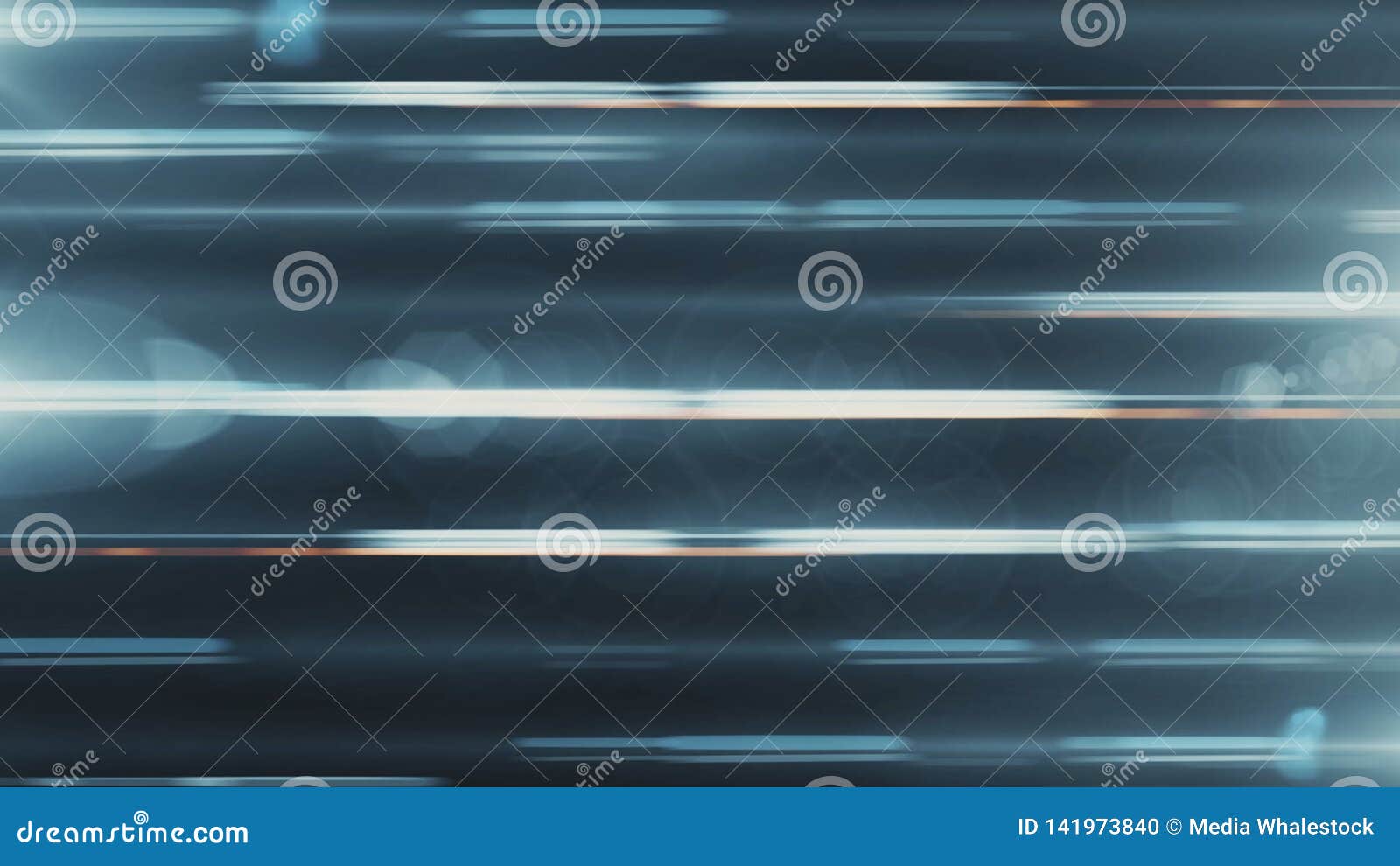 Abstract, Blue Neon Light Horizontal Lines Background. Black Background ...
