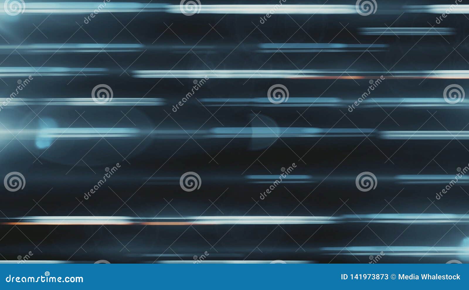 Abstract, Blue Neon Light Horizontal Lines Background. Black Background ...
