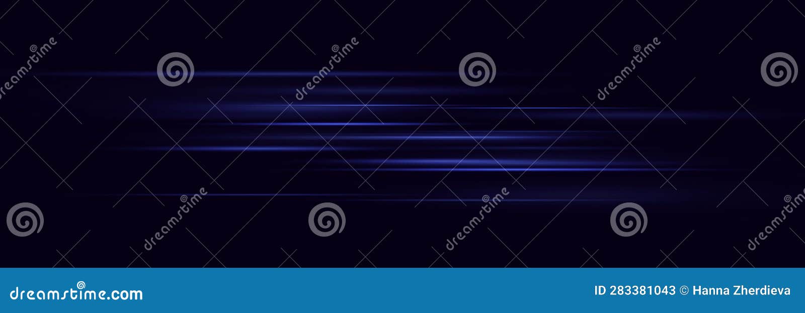Abstract Blue Neon Speed Light Effect on Black Background. Stock ...