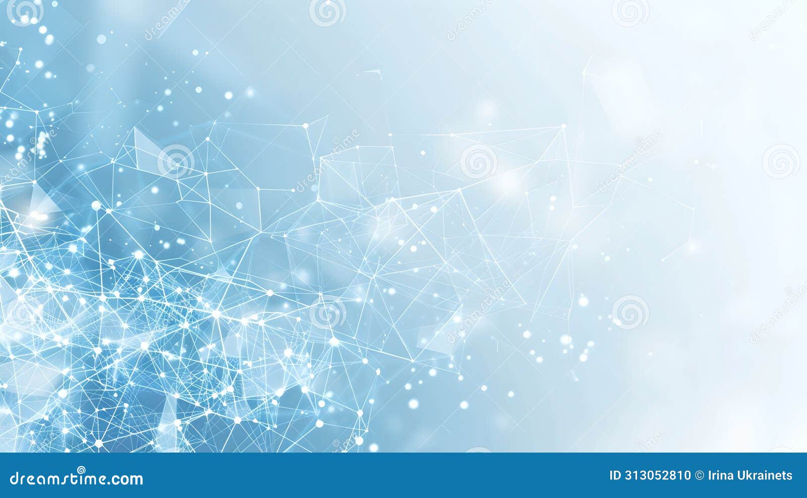 Abstract Blue Network Background with Light Effects. Digital Technology ...