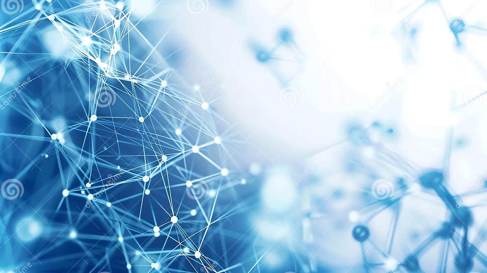 Abstract Blue Network Connection Dots and Lines. Concept of Technology ...
