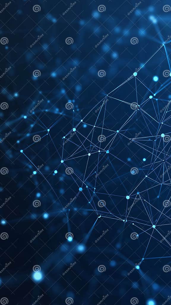 Abstract Blue Network Connection Dots Lines High Quality Image Stock ...
