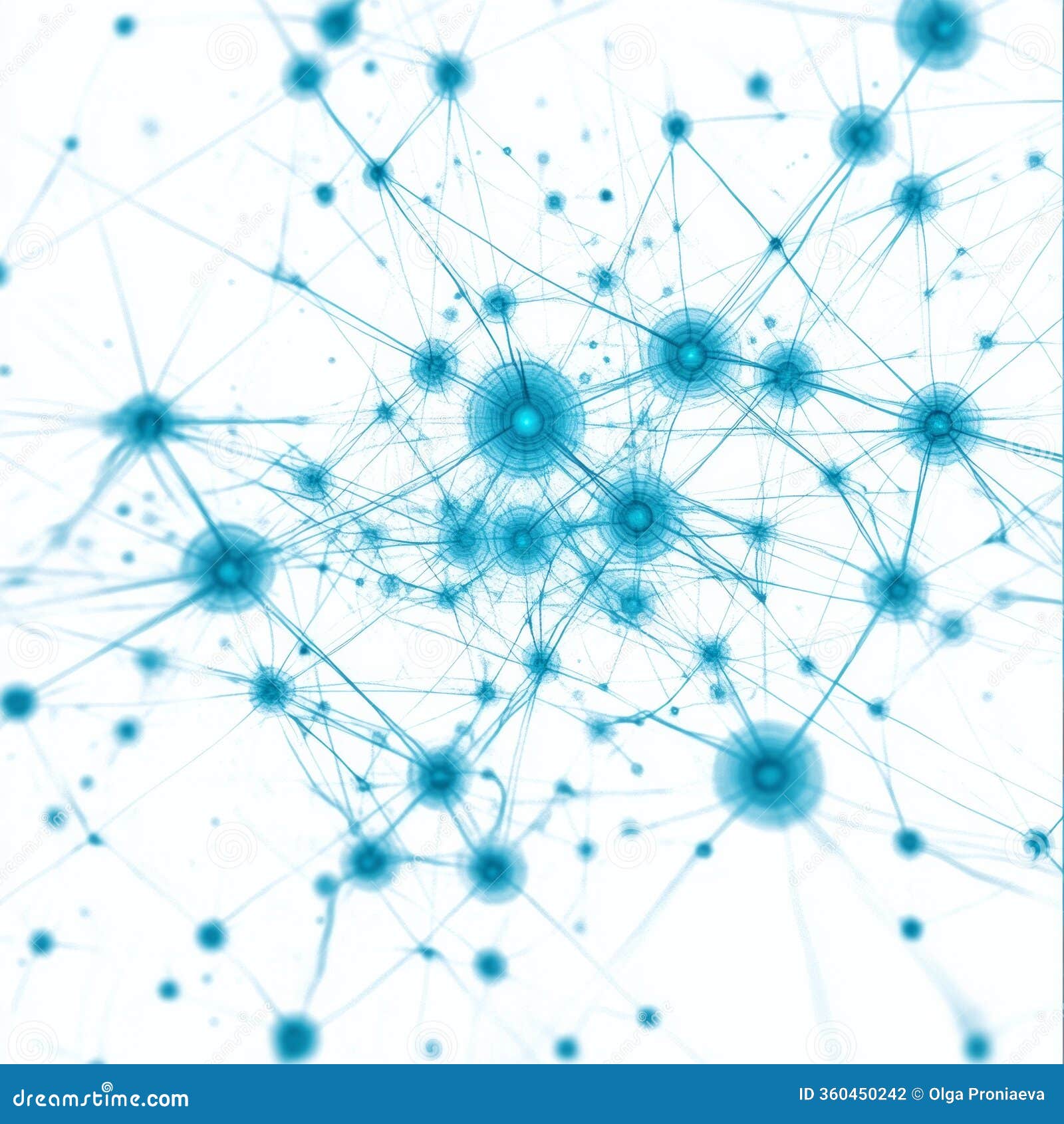 Abstract Blue Neural Network Web Visualization Concept on White ...