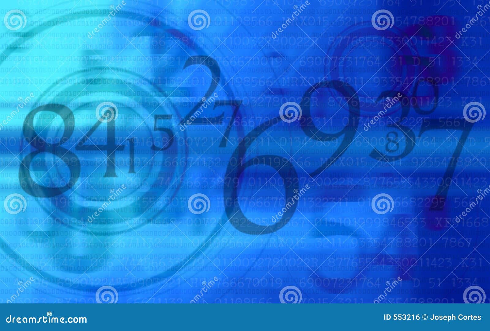 Abstract Blue Numbers Background Stock Illustration - Illustration of ...