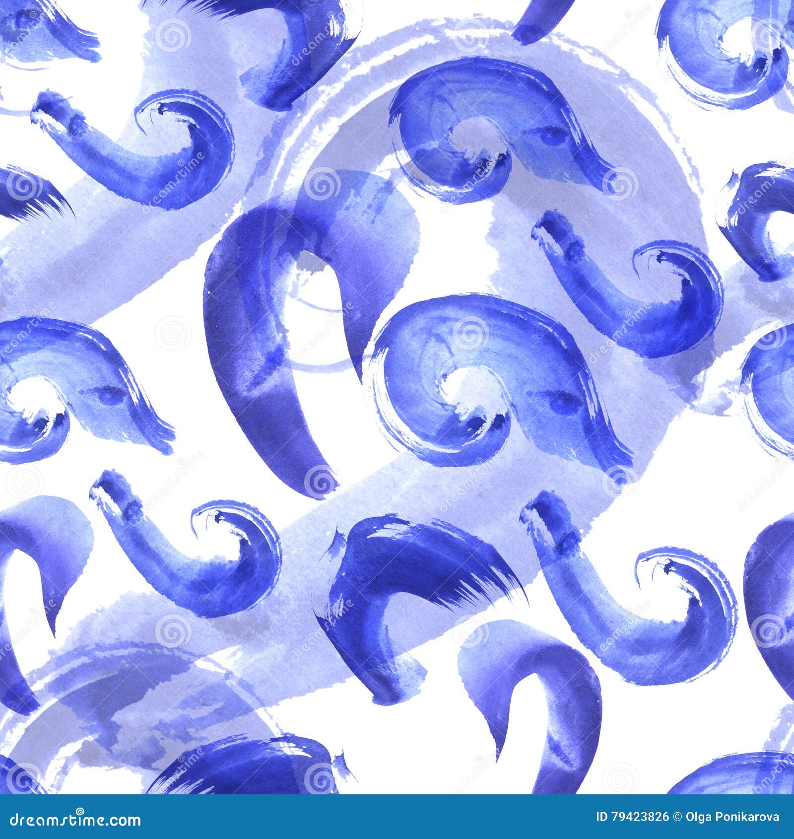 Abstract blue objects stock illustration. Illustration of seamless ...