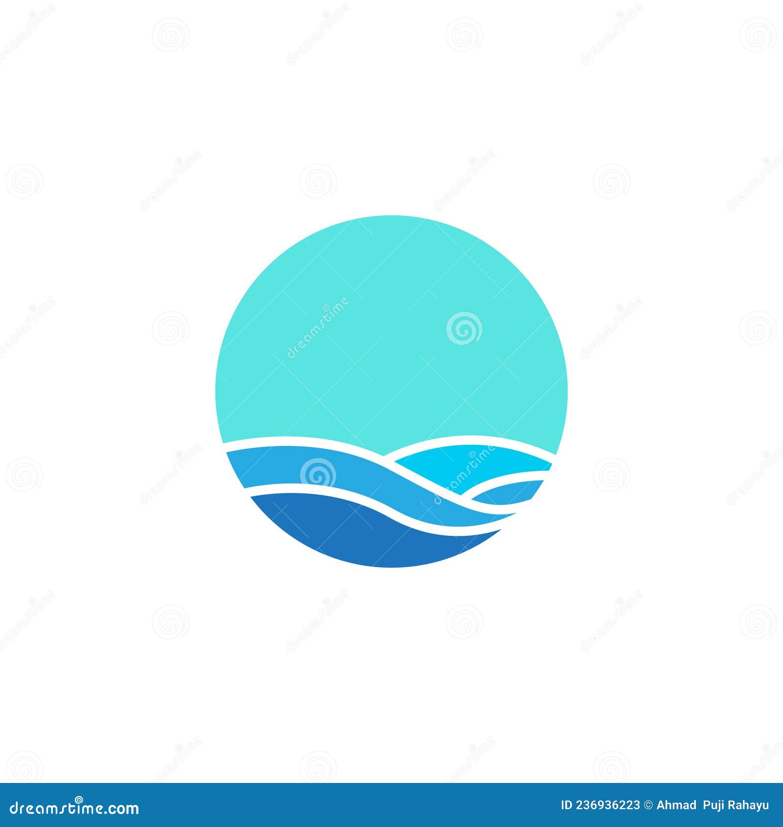 Ocean Circle Trisula Logo Design Cartoon Vector | CartoonDealer.com ...