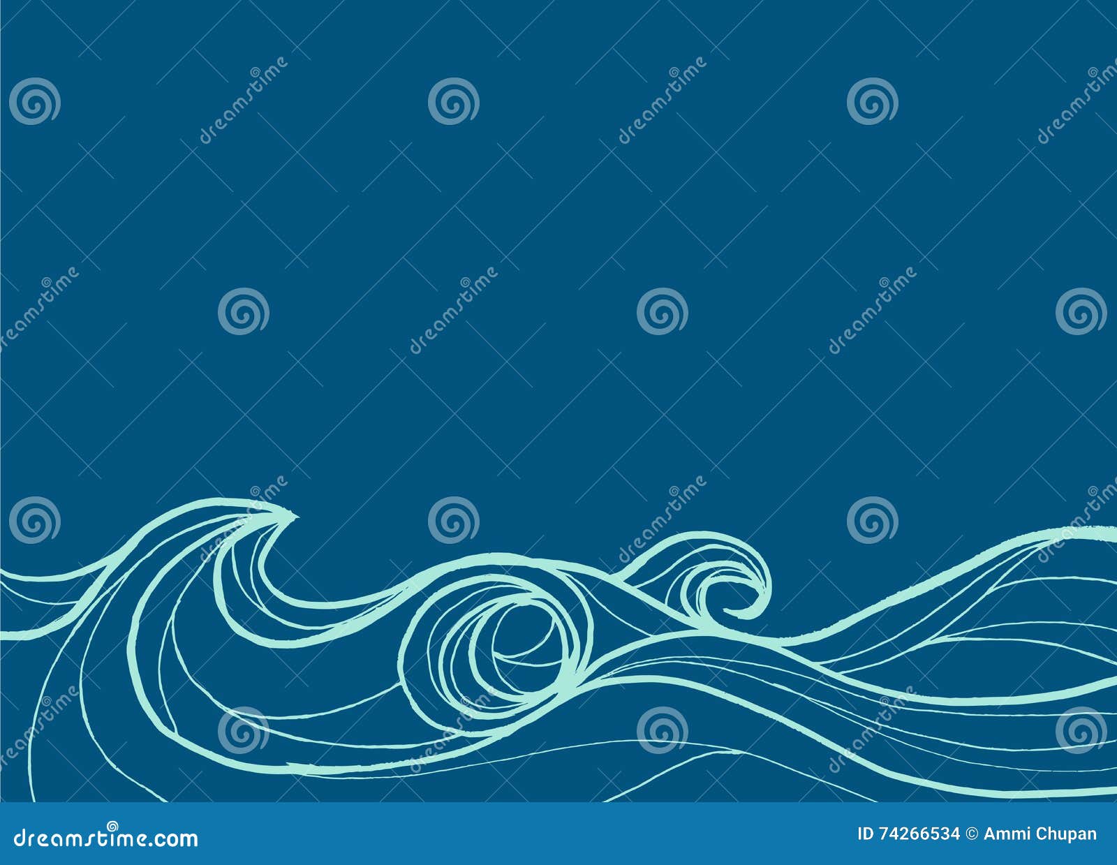Abstract Blue Ocean Line Art Design Background Stock Vector ...