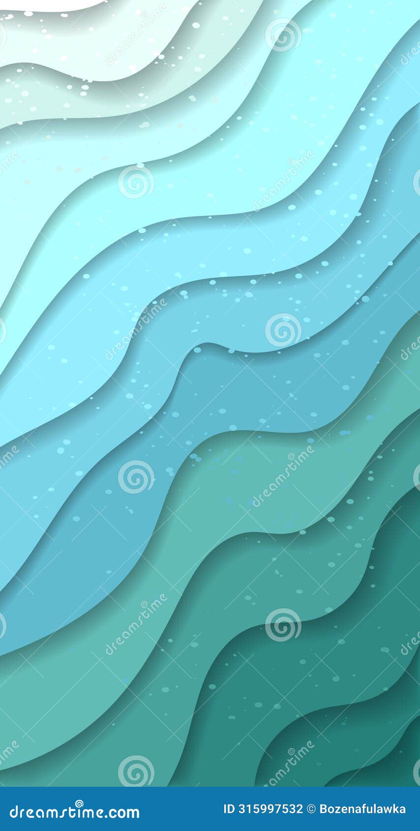 Abstract Blue Ocean or Sea Background with Waves and Water Drops Stock ...