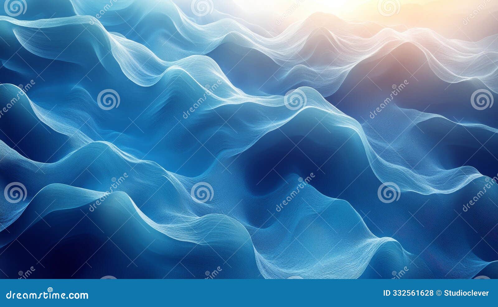 Abstract Blue Ocean Waves Texture Generative AI Stock Illustration ...