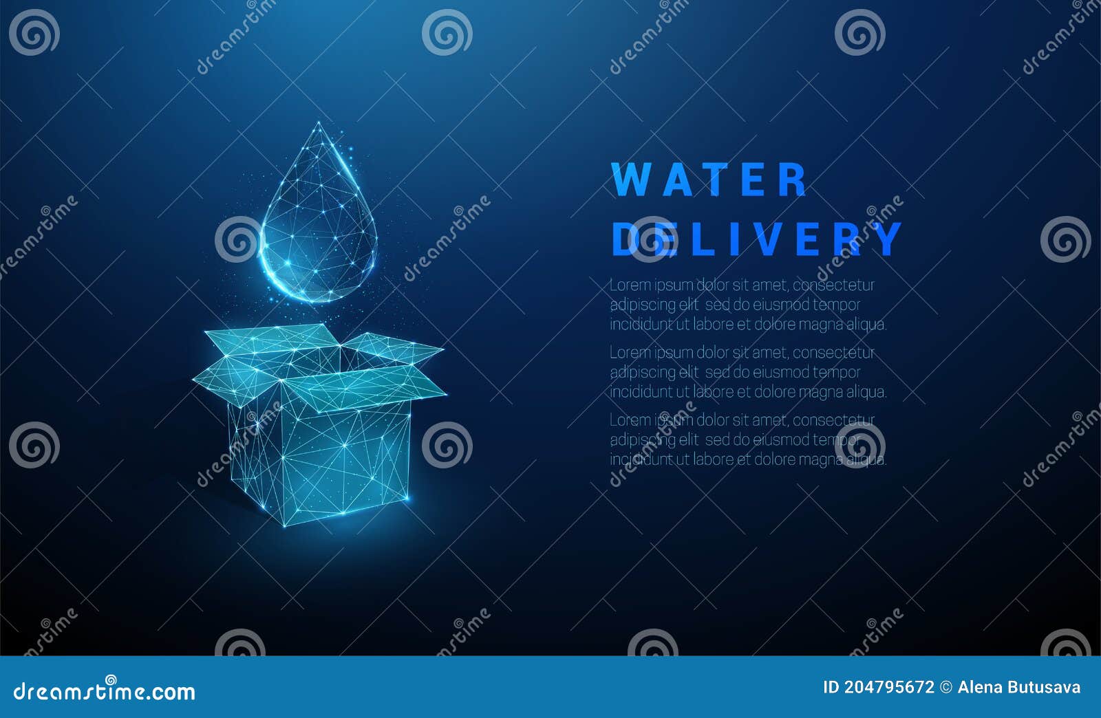 Abstract Blue Open Box and Water Drop Stock Vector - Illustration of ...