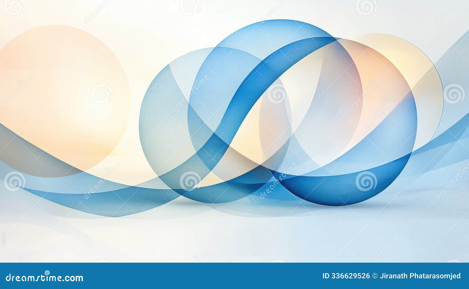 Abstract Blue and Orange Circular Waves Design Stock Illustration ...