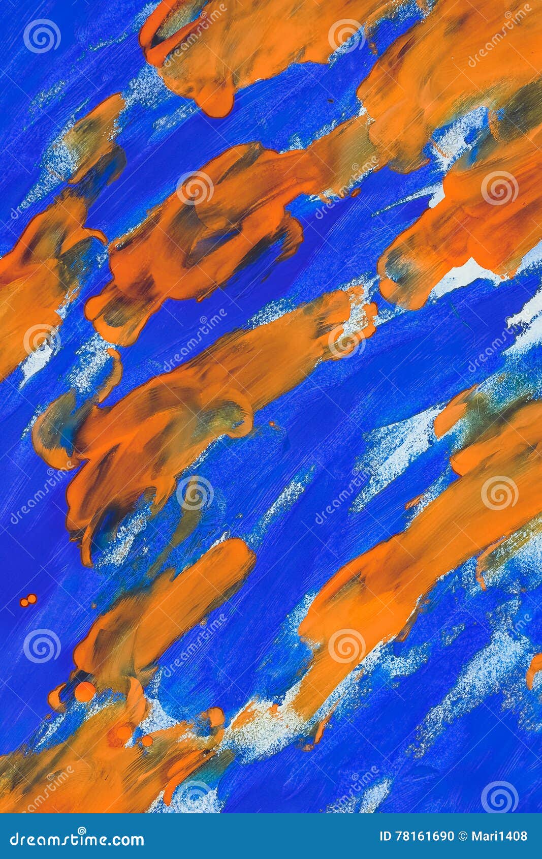 Abstract Blue and Orange Color on Paper Stock Photo - Image of creative ...
