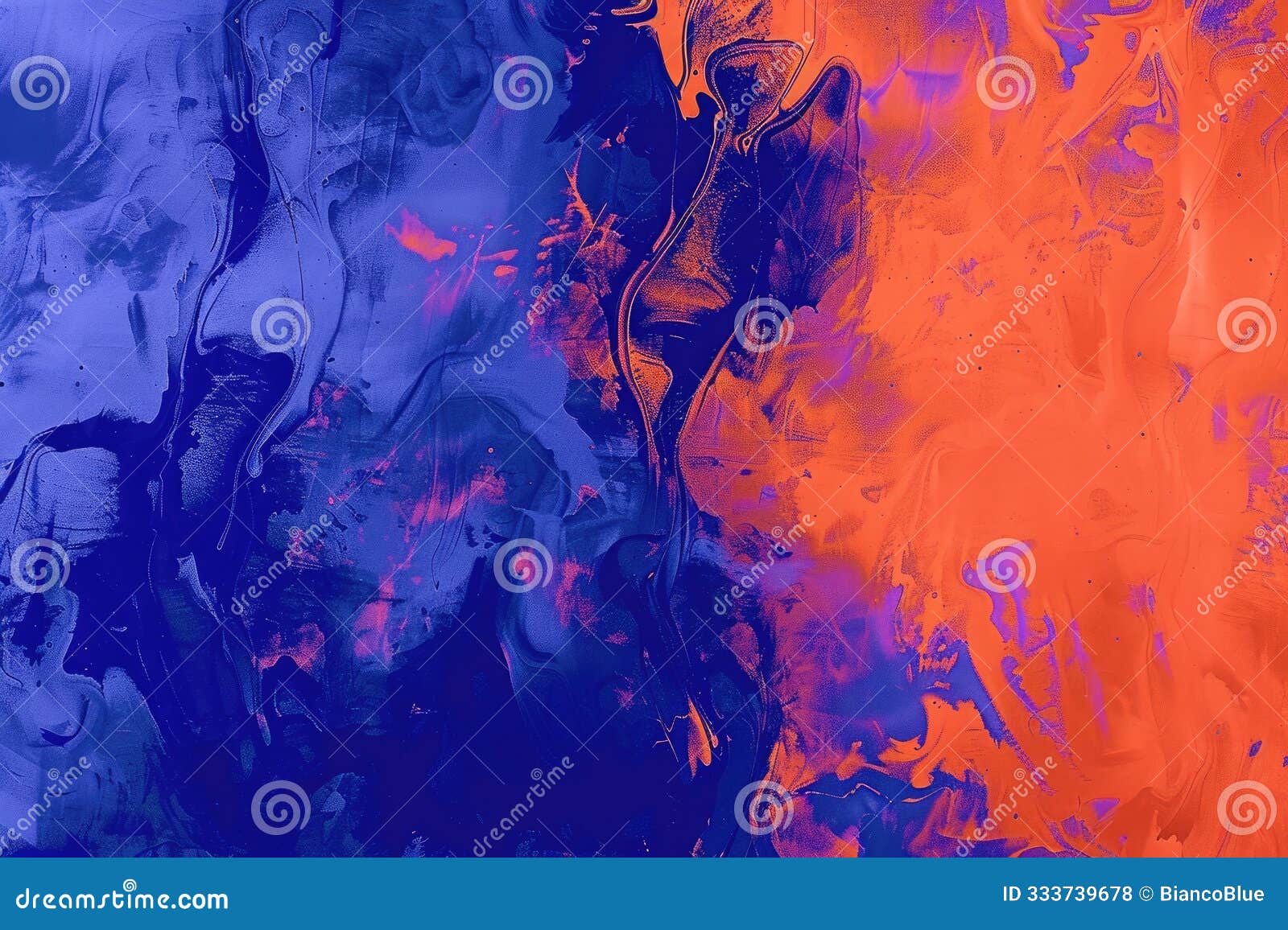 The Abstract Blue and Orange Colour Mixing with Each Other in ...