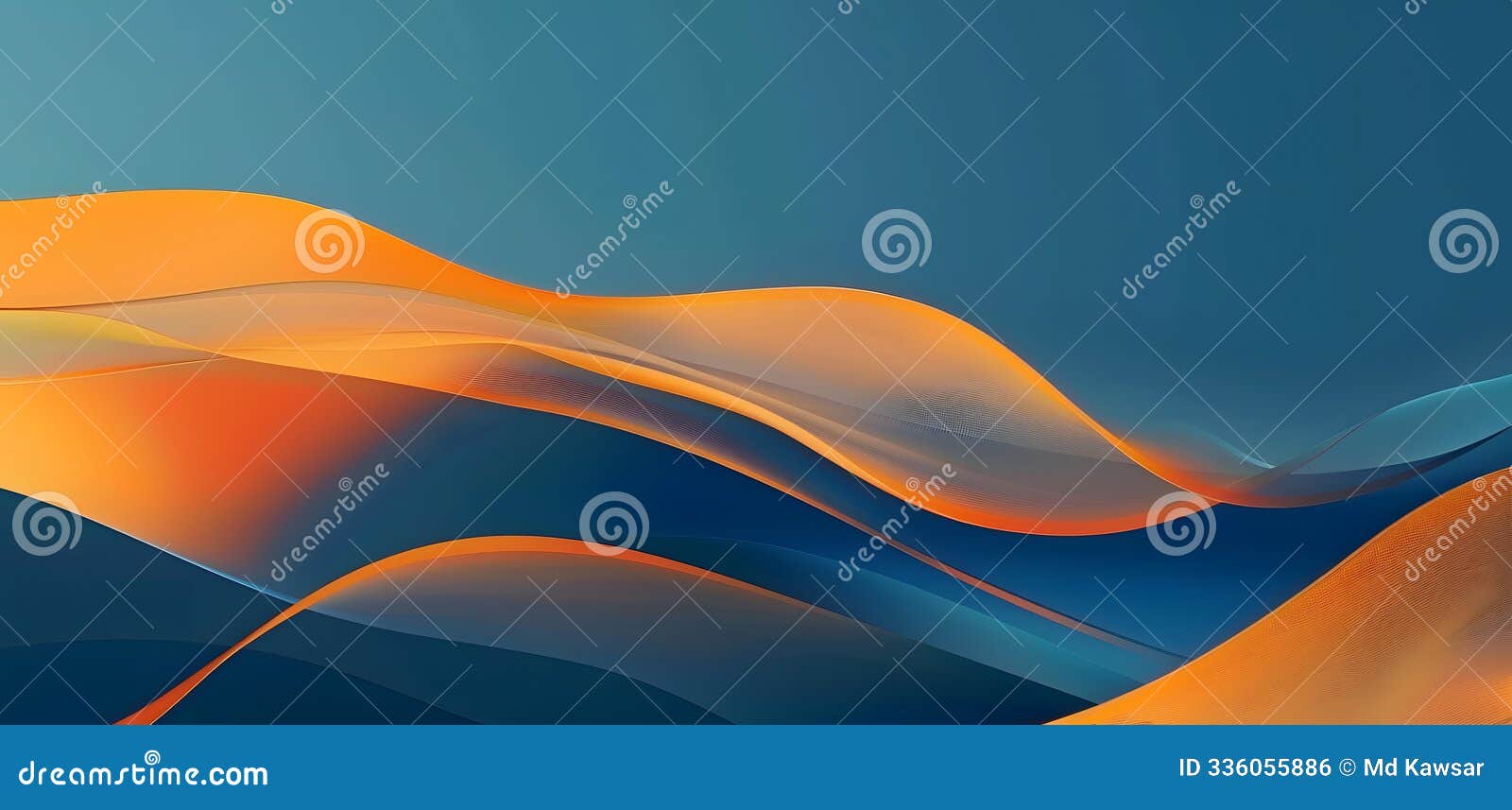 Abstract Blue Orange Curved Lines Background Stock Illustration ...