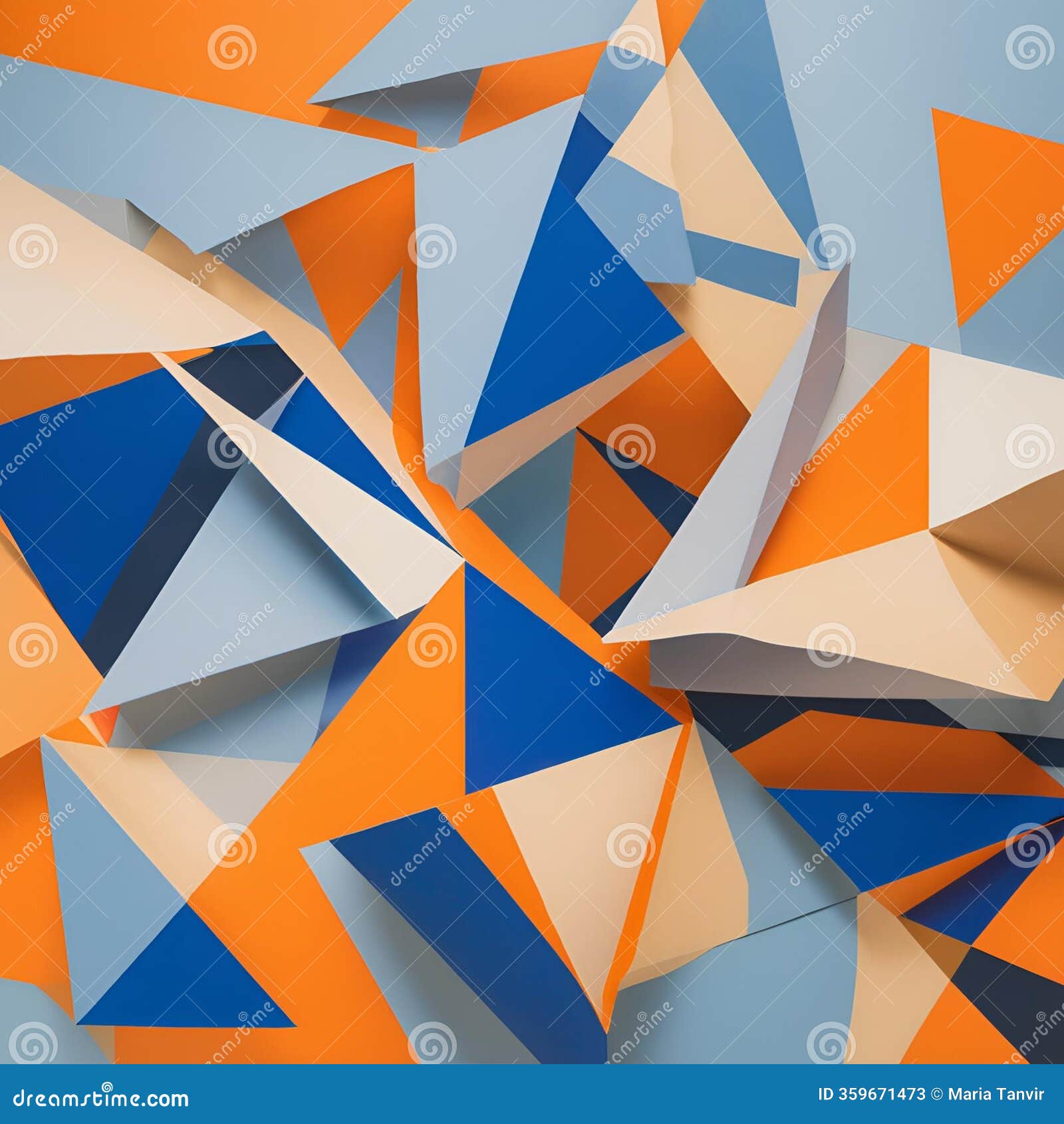 Abstract Blue and Orange Geometric Shapes Stock Image - Image of ...