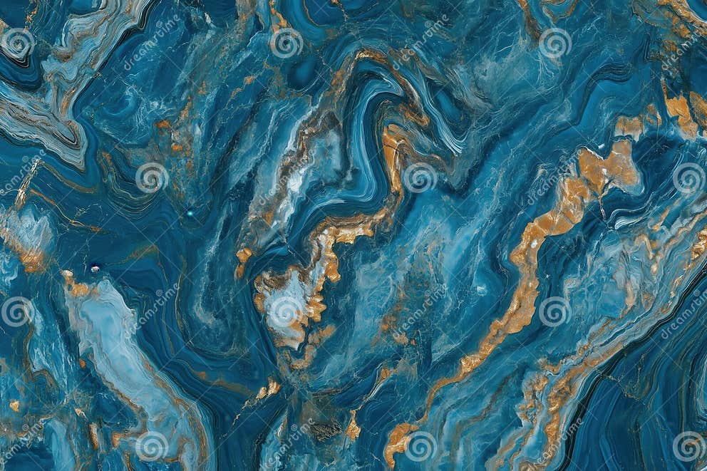 Abstract Blue and Orange Marble Texture with Swirling Patterns Stock ...