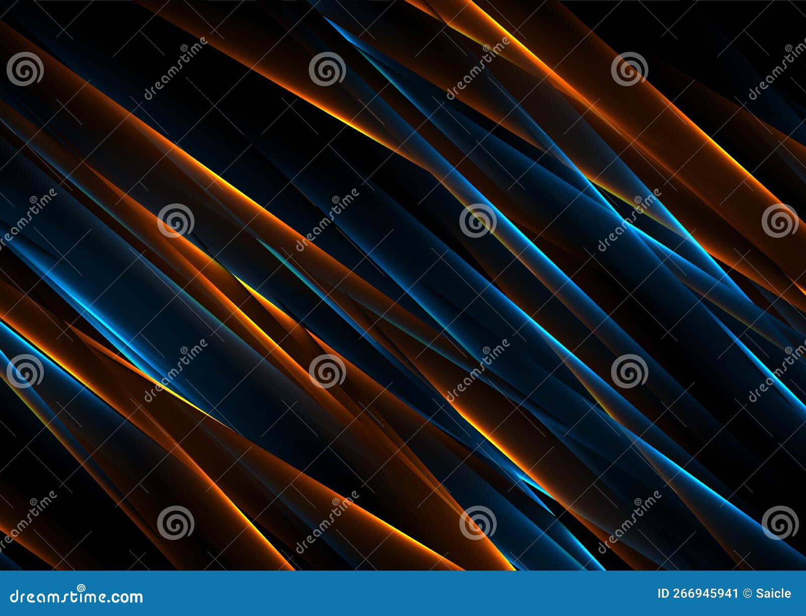 Abstract Blue Orange Smooth Glowing Neon Lines Vector Background Stock ...