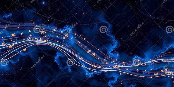 Abstract Blue and Orange Star Design Stock Illustration - Illustration ...