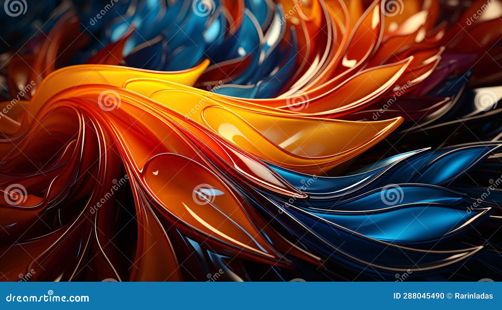 Abstract Blue and Orange Wave Background Stock Illustration ...