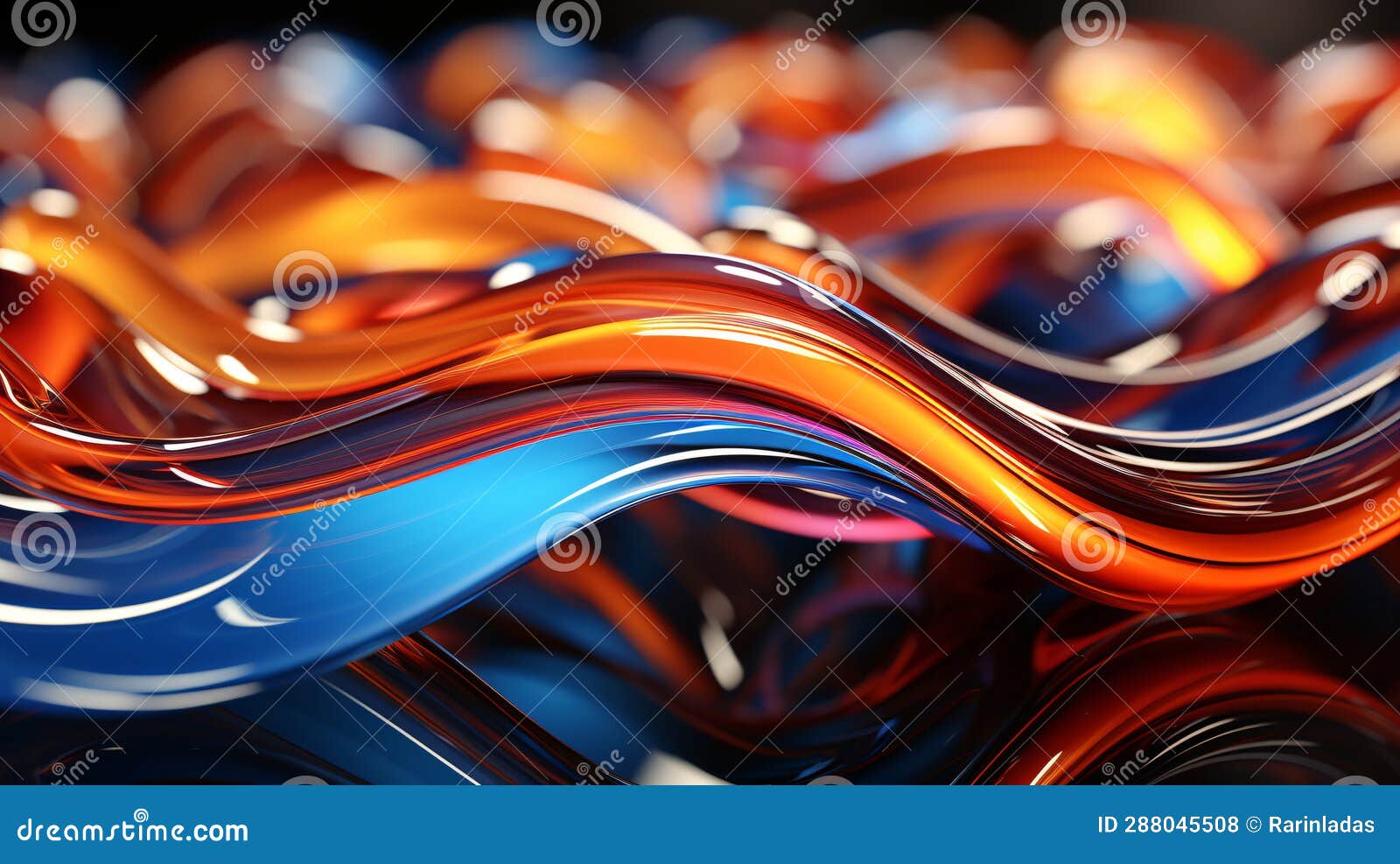 Abstract Blue and Orange Wave Background Stock Illustration ...