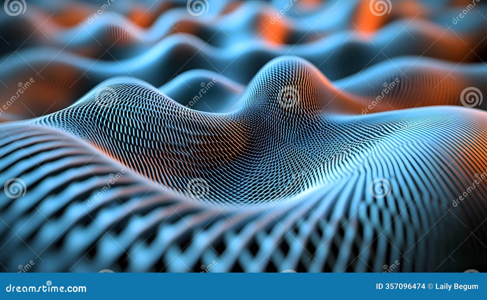 Abstract Blue Orange Wave Pattern Digital Art Royalty Free Image Stock ...