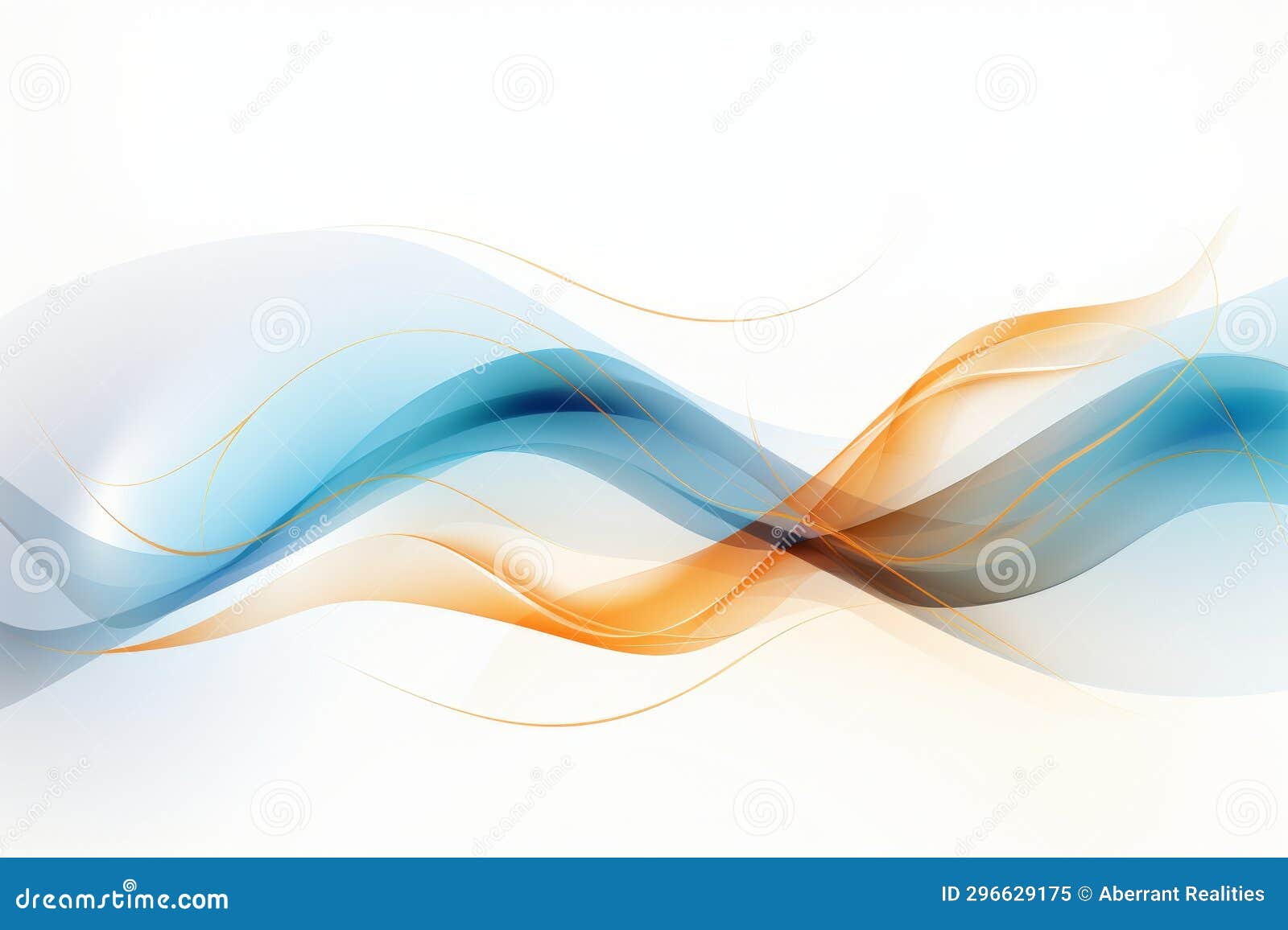 Abstract Blue and Orange Waves on a White Background Stock Illustration ...