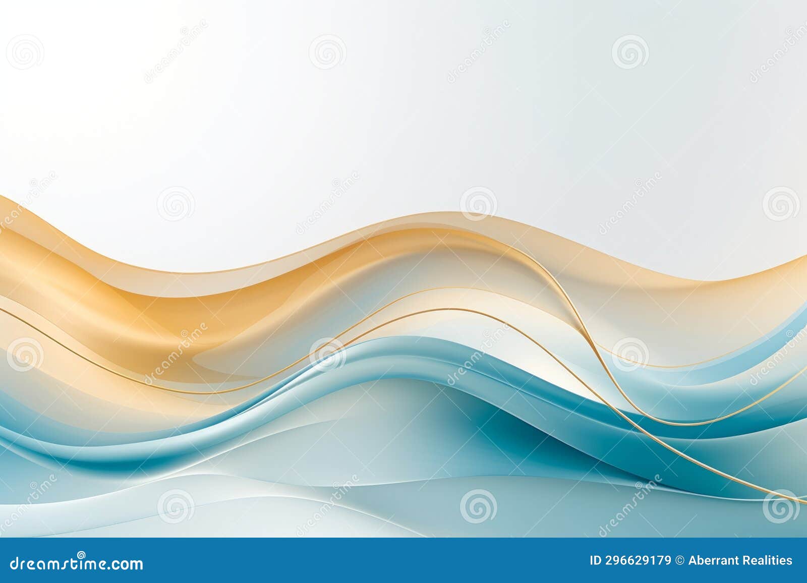 Abstract Blue and Orange Waves on a White Background Stock Illustration ...