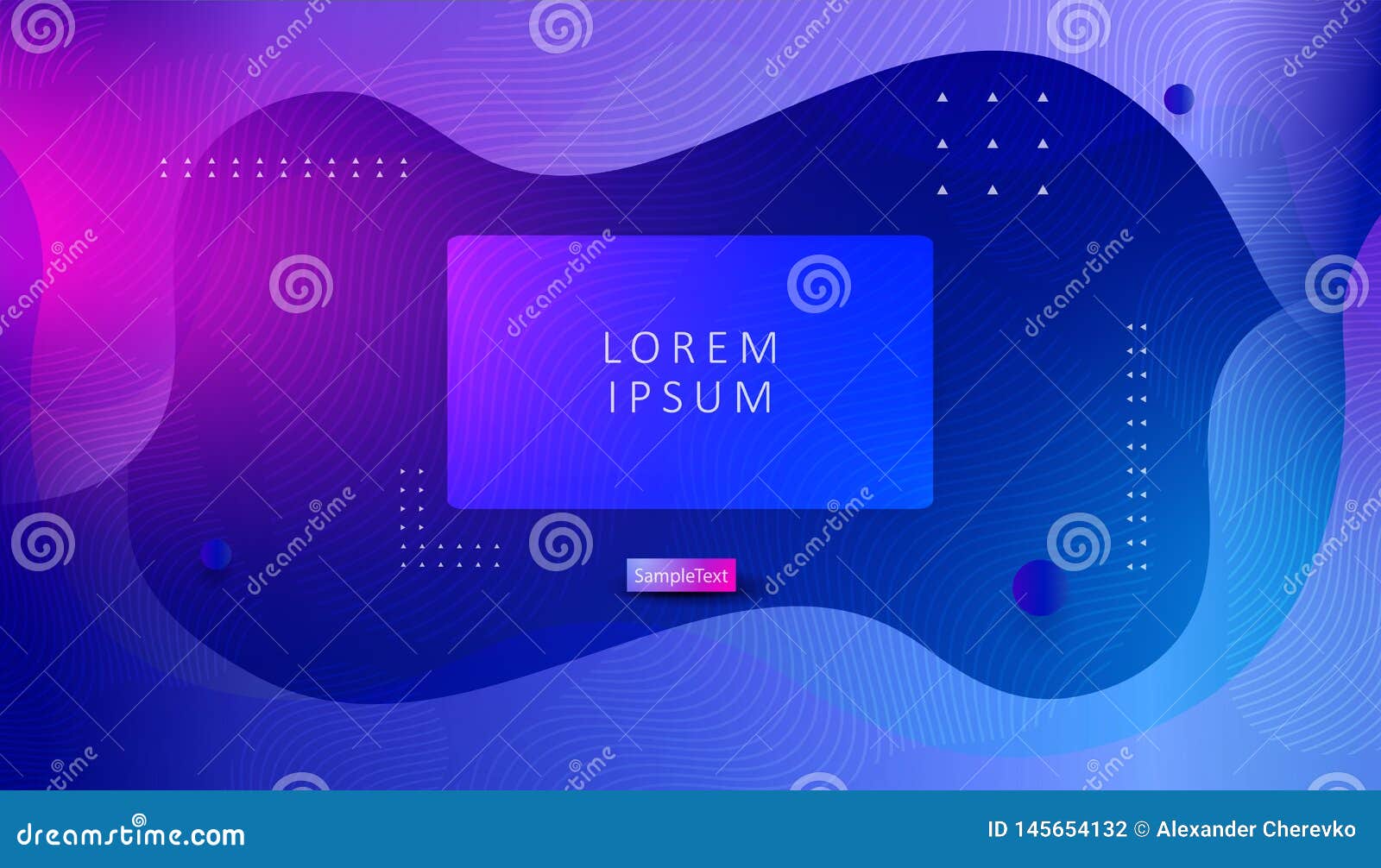 Abstract Blue Oval Design with Geometric Shapes and Frame Stock Vector ...