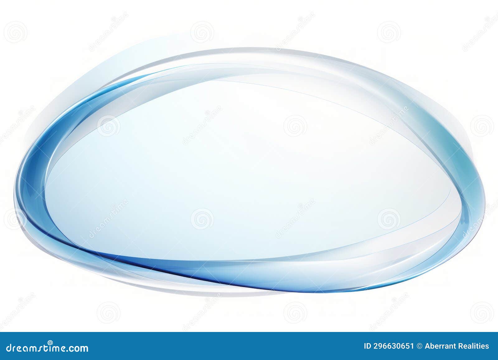 An Abstract Blue Oval Shape on a White Background Stock Illustration ...