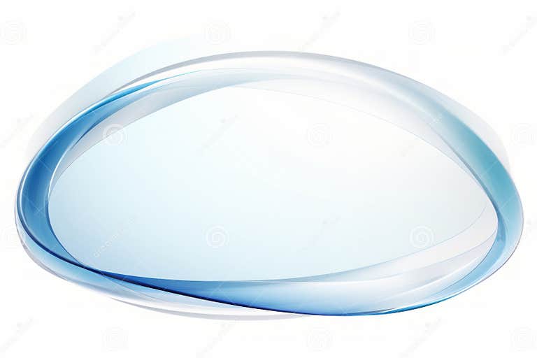 An Abstract Blue Oval Shape on a White Background Stock Illustration ...