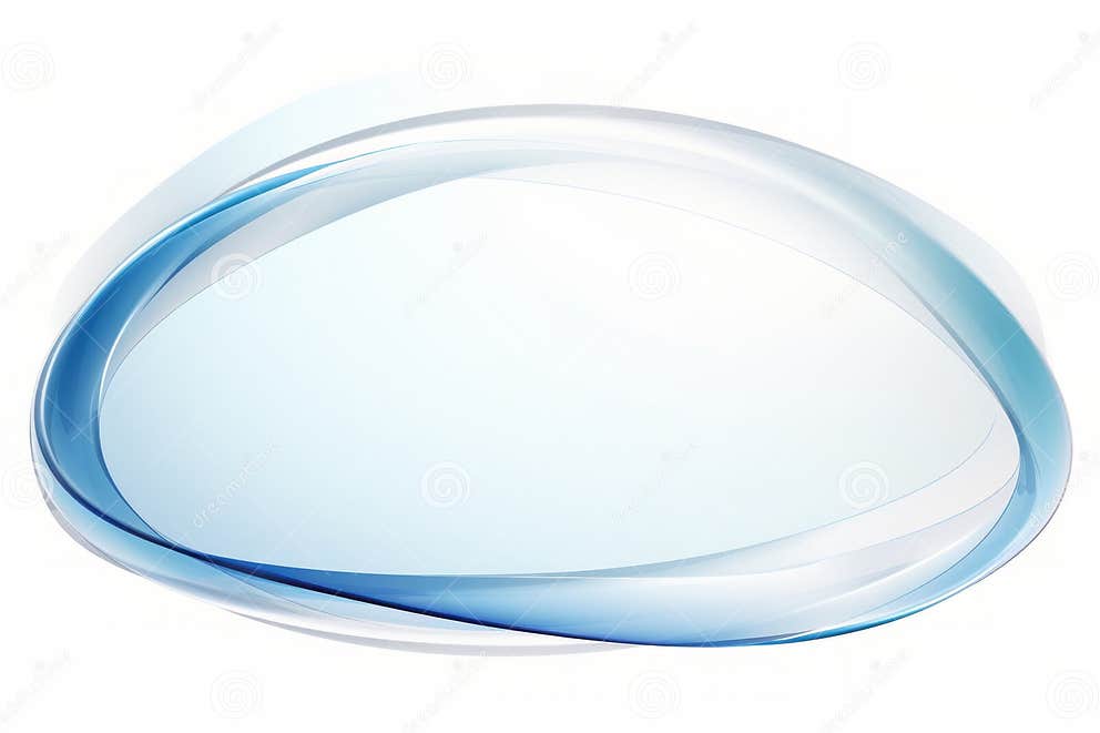 An Abstract Blue Oval Shape on a White Background Stock Illustration ...
