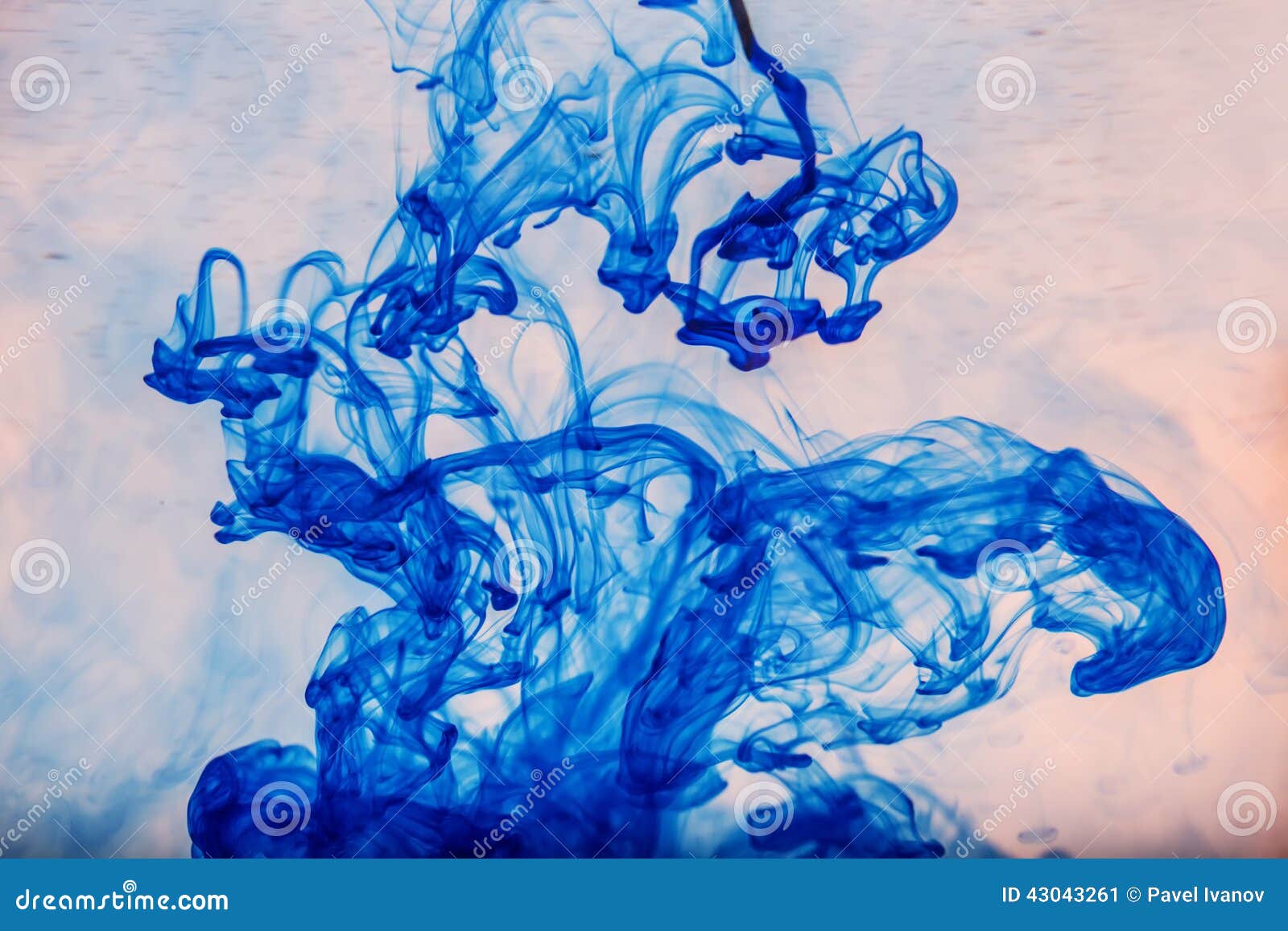 Abstract Blue Paint Drops in Water Stock Illustration - Illustration of ...