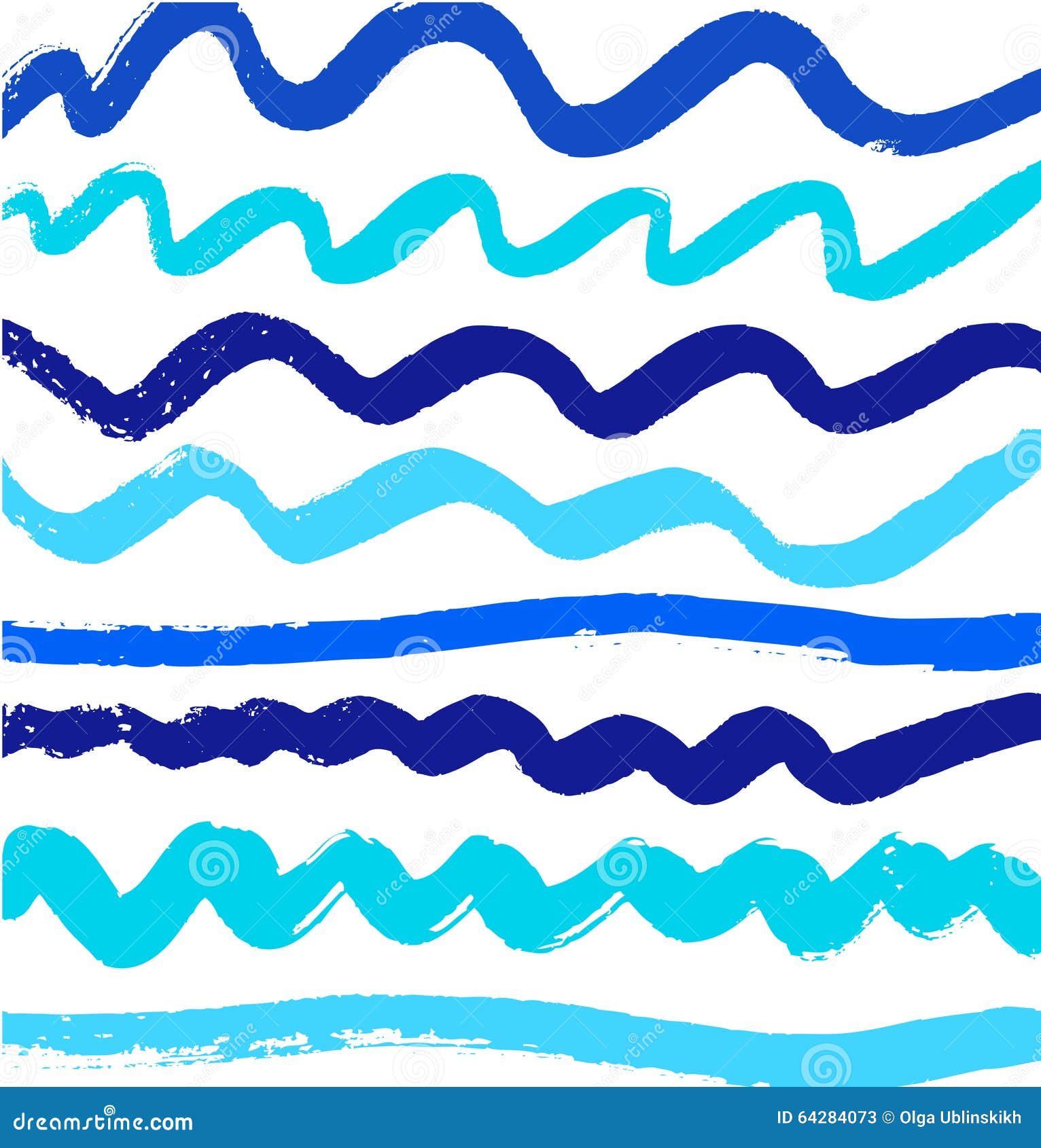 Abstract Blue Paint Pattern with Ink Lines. Stock Vector - Illustration ...