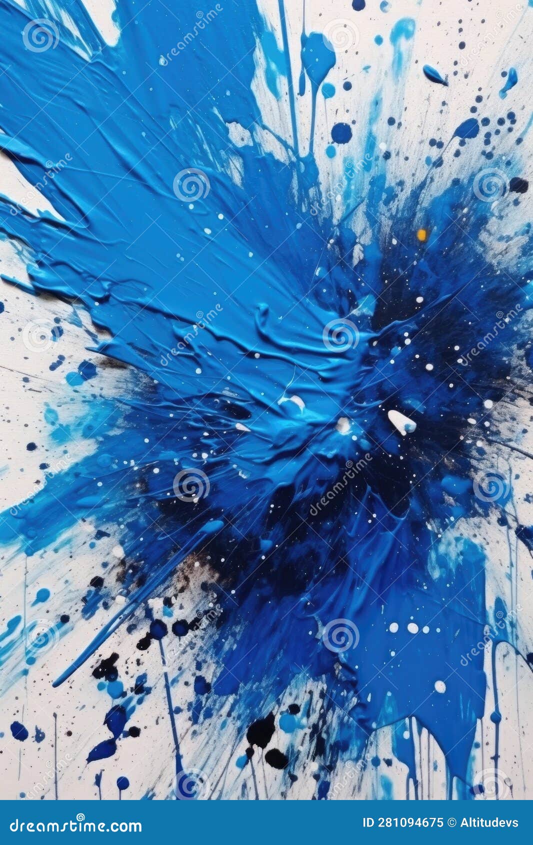 Abstract Blue Paint Splatter on Canvas Stock Illustration ...