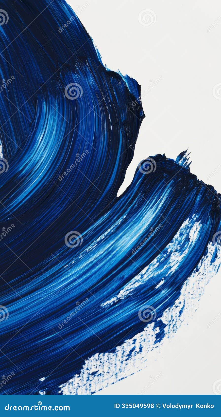 Abstract Blue Paint Stroke on White Background, Artistic Expression ...