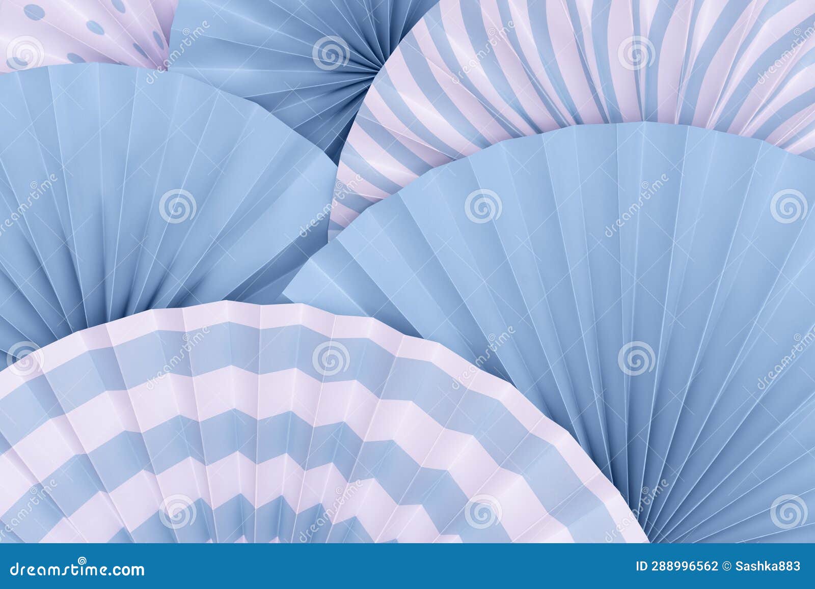 Abstract Blue Paper Fans Background Stock Photo - Image of crease ...