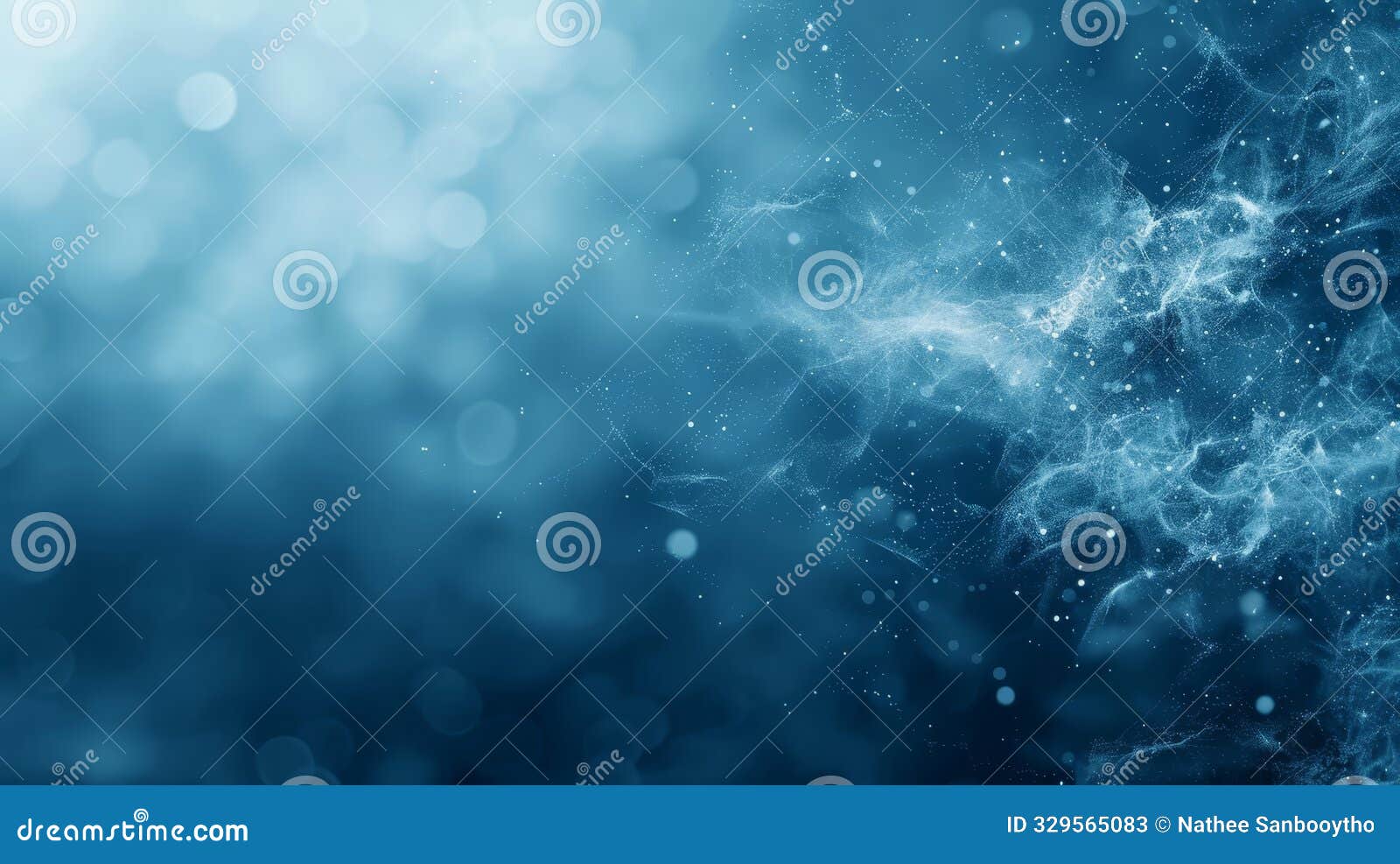 Abstract Blue Particle Background with Bokeh Stock Illustration ...