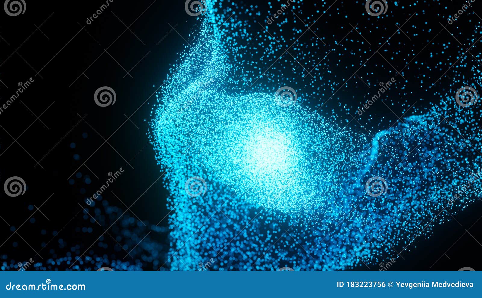 Abstract Blue Particle Background Evolving from the Center. Abstract ...