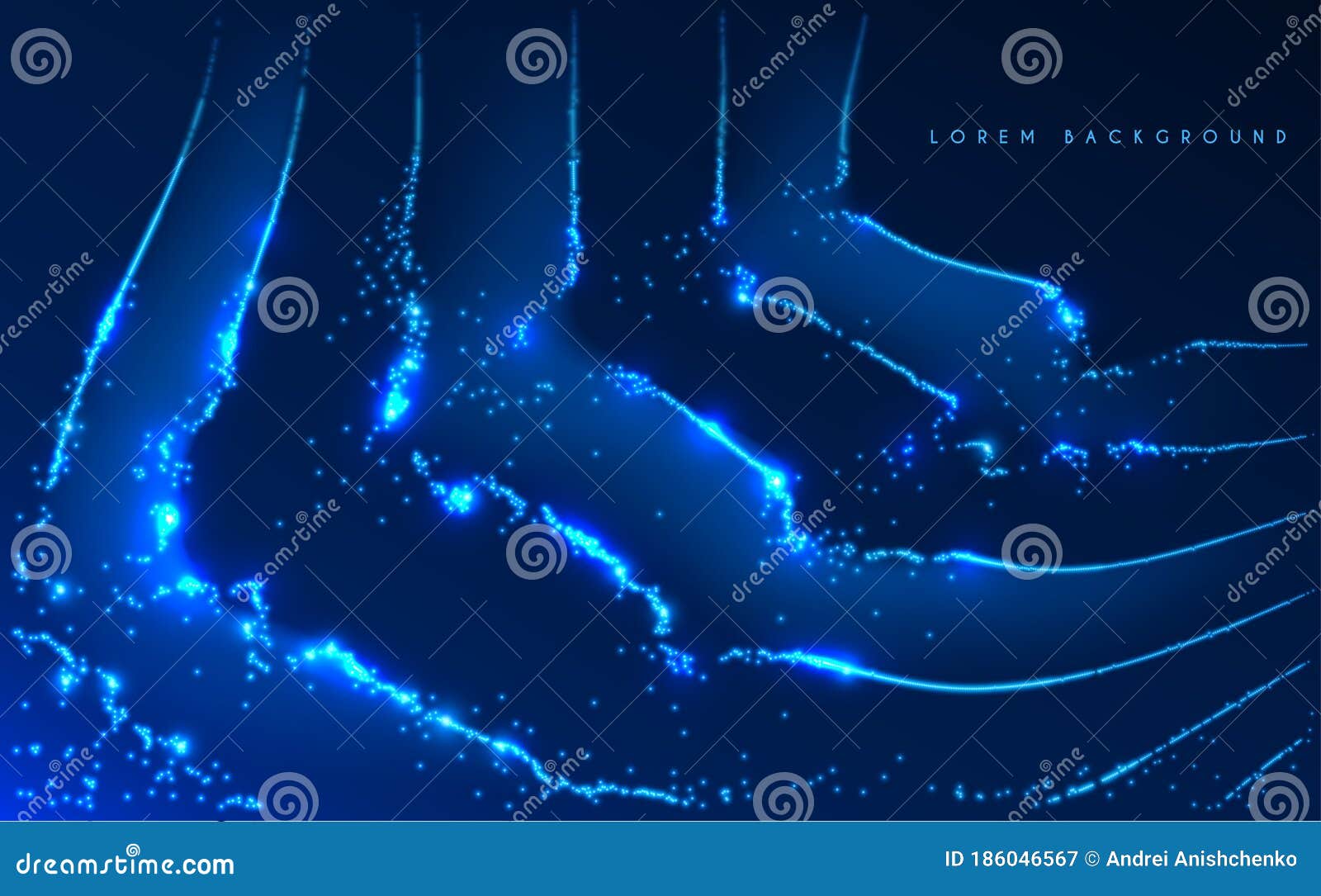 Abstract Blue Particles Wave Background Stock Vector - Illustration of ...